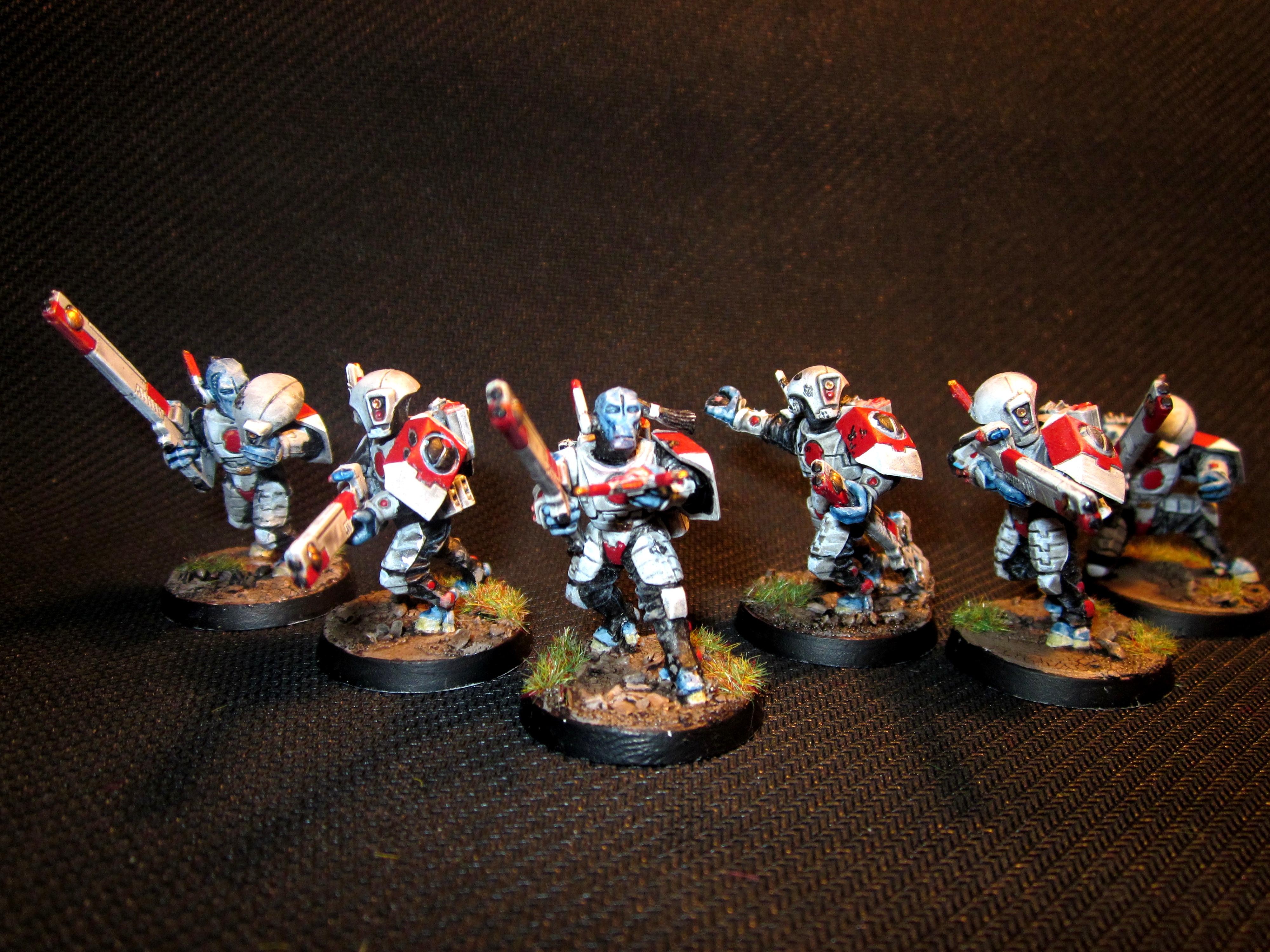 Black Fire Ocl Red Tau Warriors Weathered White Tau Fire